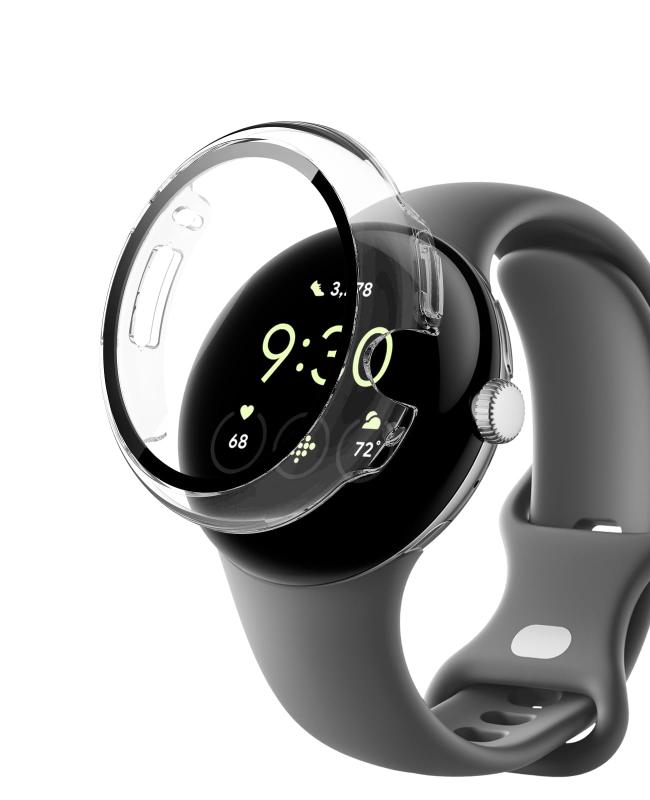 Google Pixel Watch 4 45mm 用 ケース 保護 ガラスフィルム 一体型 カバー YANMONGI 強化ガラス 保護フィルム 高タッチ感度 防塵 高透過率 防指紋 全面保護 衝撃吸収 簡易着脱 保護カバー Google ...