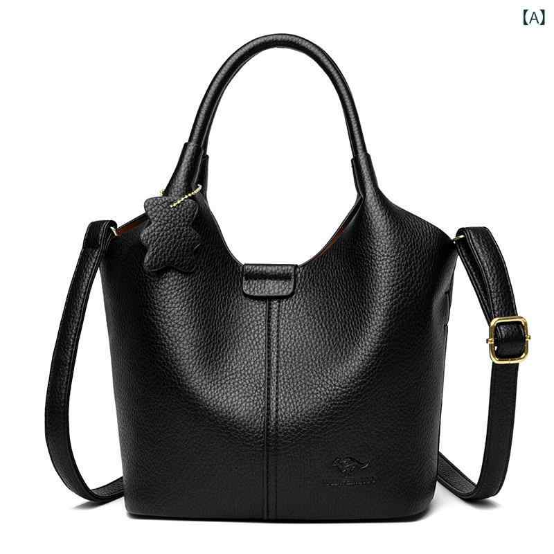 フランスの ハンドバッグの 高級 感の ある本 革の 女性の 小さい カバンの 新型の 百 合の 中年の 柔らかい 皮の 洋風の 手提げの 斜め 掛け色: 黒,ダークカーキ,ライトカーキ,ダークグレー,ライトグレースタイル: 都会的なシンプ...