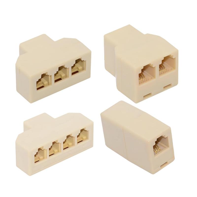 Xiwai RJ11 電話回線スプリッター 1入力2出力 1対3 1対4/1対5 ウェイコンセント 6P4C RJ12 プラグ 電話モジュラージャック コンバーター アダプター エクステンダー 4個パック