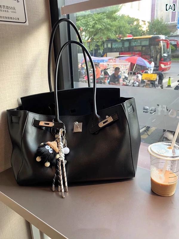 大 容量 プラチナトートバッグ 女性 2025 新型 ブリーフケースファッション 通勤 百 合 バッグ 高級 感 ハンドバッグ色: ブラック（付属品なし）スタイル: ストリートトレンド商品番号: 8882材料: 本革皮質の特徴: 複合牛革ト...