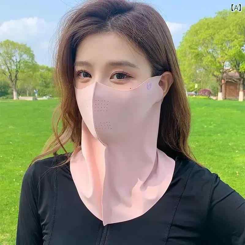 日焼け 止め 一体 マスクの 長い タイプの 目の 角の 女性の 夏の 紫外線 防止の ほこりの 日よけの 首の 3 d 氷の 糸の マスク人気の要素: フェザー機能: 速乾性,通気性のある,UV保護,超軽量,防風性,サンシェードORIGI...