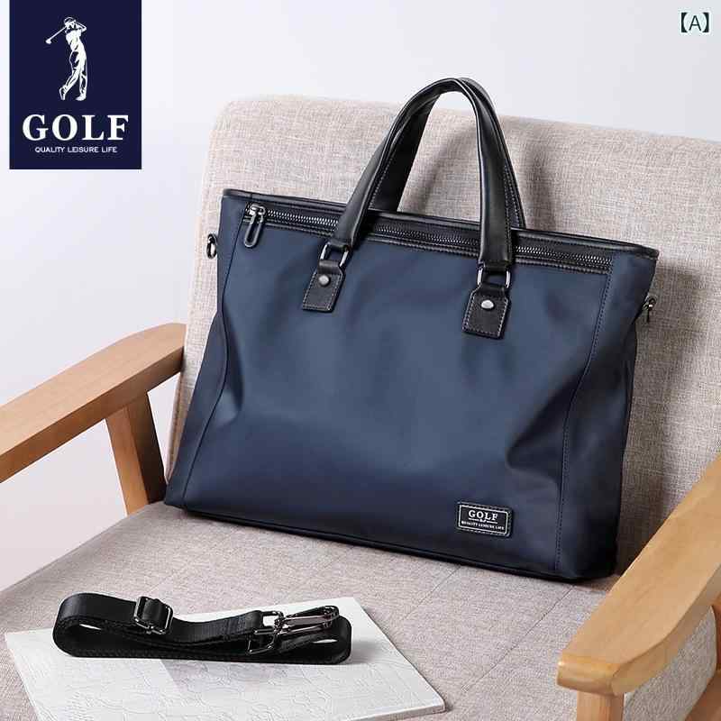 GOLF / ゴルフ ビジネスブリーフメンズファッション 軽量 防水大 容量 手提げ 布 バッグ 斜め がけ ショルダーバッグスタイル: ビジネス通勤商品番号: D1GF13988F材料: ナイロンブランド: GOLF色: ネイビーブルーパ...