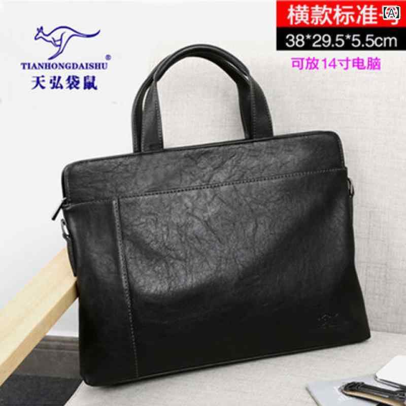 本 革 メンズ バッグ、 ビジネス ハンドバッグ、 牛革 横型 ブリーフ ケース、 コンピューター バッグ、 カジュアルメンズソフトレザーバッグ、超大 容量スタイル: 国境を越えたトレンド商品番号: 175902532699材料: 牛革ブラ...