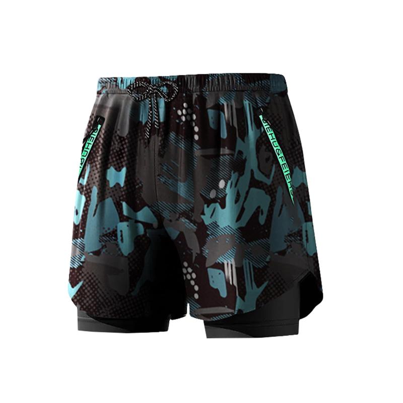 [Karsaer] メンズ水着 サーフパンツ 海パン ショート丈 インナー付 防透け 速乾 抗菌 UVカット 水陸両用 L-2XL ファスナーポケット 海 プール ビーチ サウナA0051【防透け徹底】二層構造の高密度メッシュインナーを採用...