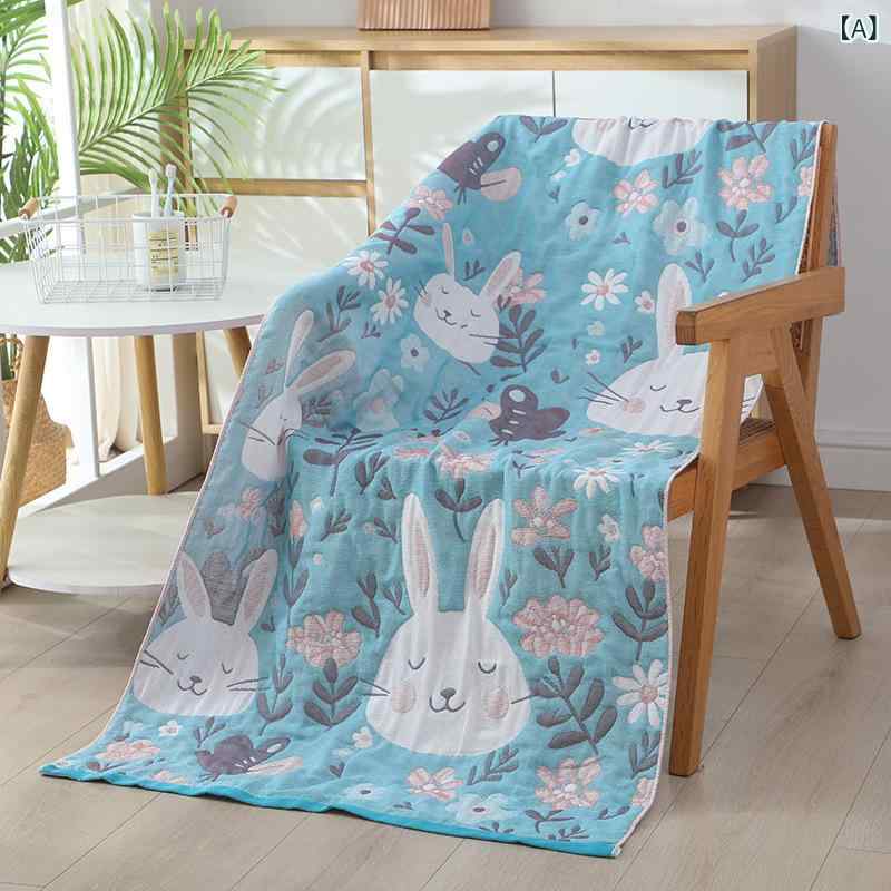 80 * 160 特大 ガーゼバスタオル、 吸水 性と 糸 くずの 出ない 家庭 用の 柔らかい 大人と 子供 用の ラップ タオル材料: ガーゼグラム重量: 300g（含む）～400g（含まない）色: 笑顔のウサギ,恐竜パンダ,Peaco...