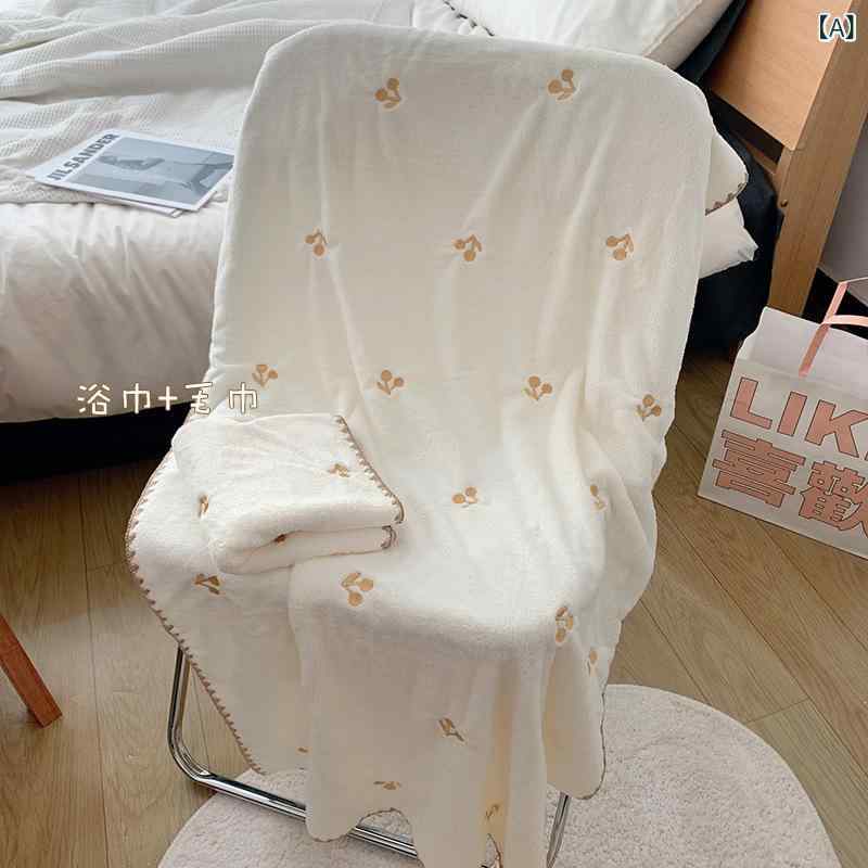 Ins 風 バス タオル 女性 かわいい 吸水 速 乾 不毛 タオル 2 点 セット カップル 入浴 増 厚 家庭 用 寮ブランド: その他商品番号: 002材料: コーラルベルベットグラム重量: 200g(含む)～300g(含まない)色:...