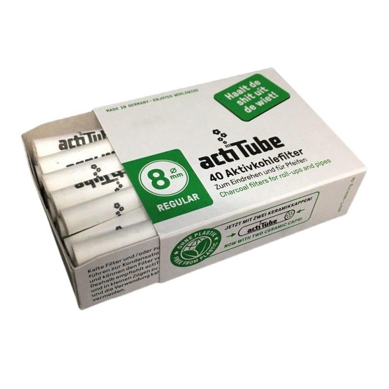 actitube (40本入) 活性炭フィルター 白 小 [並行輸入品]直径8mm長さ36mm40本入りセラミック製キャップ(両サイド)原産国:ドイツ