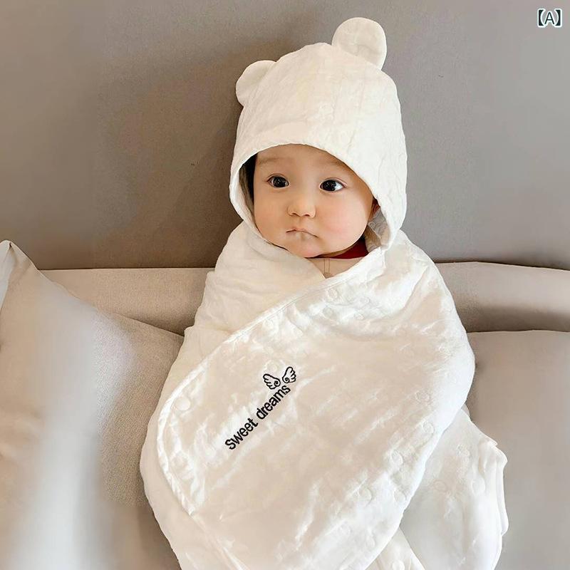新生児全 綿 6 層 ガーゼ 吸水 赤ちゃん バス タオル 赤ちゃん カバー 子供 帽子 付き マント カバーブランド: いいえ商品番号: その他材料: ガーゼグラム重量: 100g以下（別売り）処理のカスタマイズ: いいえ色: 小さな羽根...