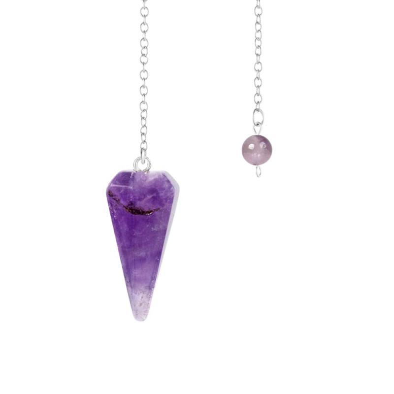 lifactlab. 天然石 ペンデュラム パワーストーン 水晶 ダウジング 占い 振り子 チェーン付き 六角錐【天然石ペンデュラム】潜在意識下の反応を視覚化し適した解を得るダウジング。その反応を高める最適な素材と言われる天然石を使用し、振...