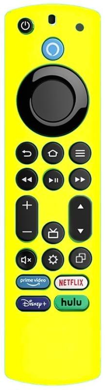 ファイアTV スティックリモコンカバー 音声認識コントロール 4KMax用 シリコンカバー 耐衝撃 防傷 防汚 防水 丸洗い可 全体保護 ソフトカバー 滑止対応(イエロー)【防汚・耐衝撃】シリコン素材が汚れや傷、日常的な衝撃からリモコンを守...