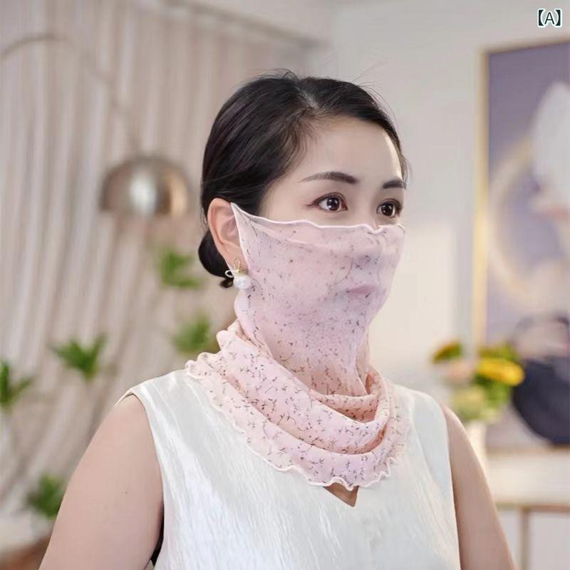 新しい 韓国の 女性の マフラーの マスクの ファッションは全 顔の 首の 保護の 首の カバーの 薄い タイプの スカーフの 夏の 日焼け 止めの マスクを 合わせます。人気の要素: バラ機能: サンシェード商品番号: マスクORIGIN...