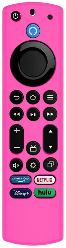ファイアTV スティックリモコンカバー 音声認識コントロール 4KMax用 シリコンカバー 耐衝撃 防傷 防汚 防水 丸洗い可 全体保護 ソフトカバー 滑止対応(蓄光ピンク)【防汚・耐衝撃】シリコン素材が汚れや傷、日常的な衝撃からリモコンを...