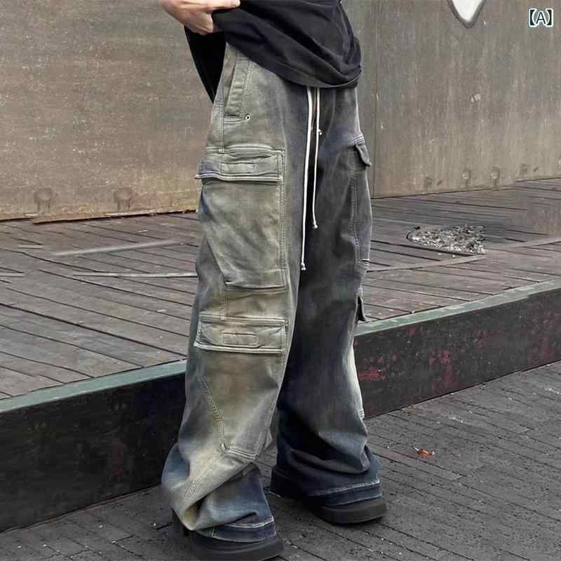 アメリカ 式の 水洗いは 古い ポケットの 工 装の ジーパンを します。供給カテゴリー: スポットブランド: いいえ商品番号: MF-K30スタイル: ストリートトレンド,ストレートレッグパンツ淘宝網カテゴリー: ユースファッション(18...