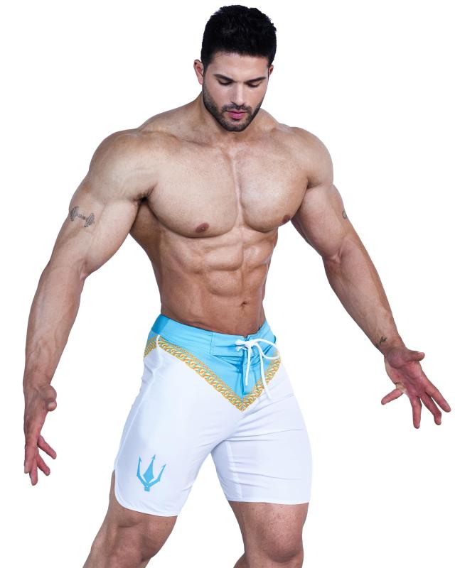 [FIED] ファイド IFBB 15インチ メンズフィジーク ボードショーツ ポージングトランクス 競技 水泳 夏 NPC (ミント)15インチ膝上の長さ. IFBB規定サイズ