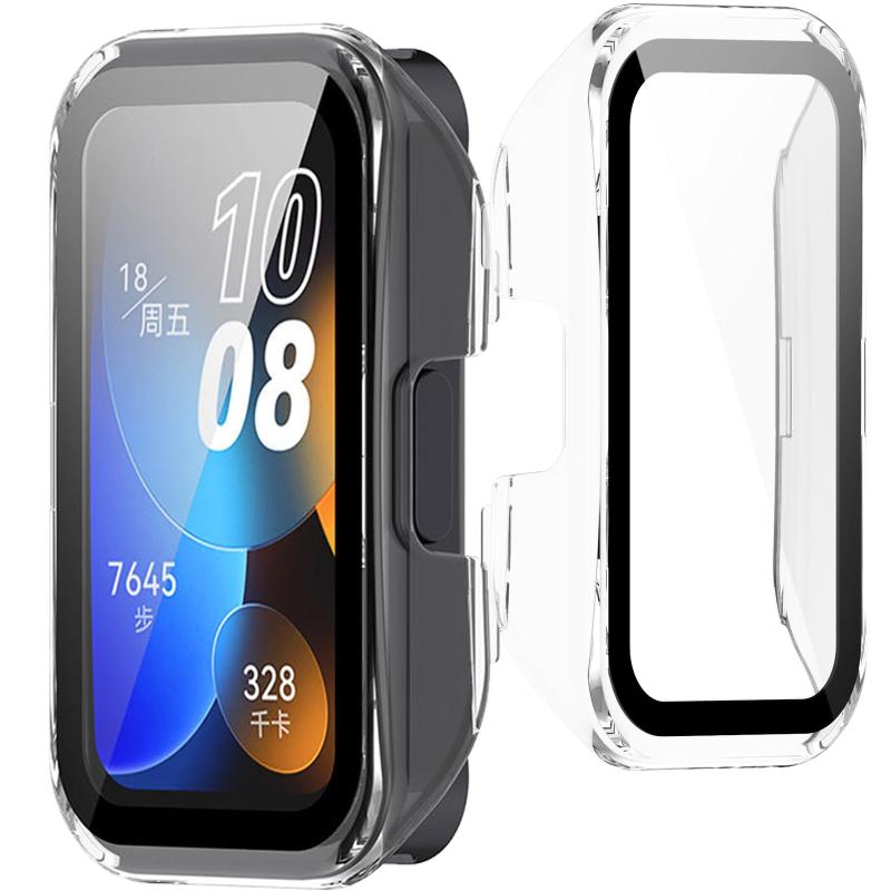 UIUIKA For ファーウェイ HUAWEI Band 9専用カバー HUAWEI Band 9 保護ケース セット 強化ガラスフィルム+超耐衝撃PCフレーム 落下・衝撃・スクラッチ防止 反射低減 指紋防止 軽量スリム設計【対応機種】 ...