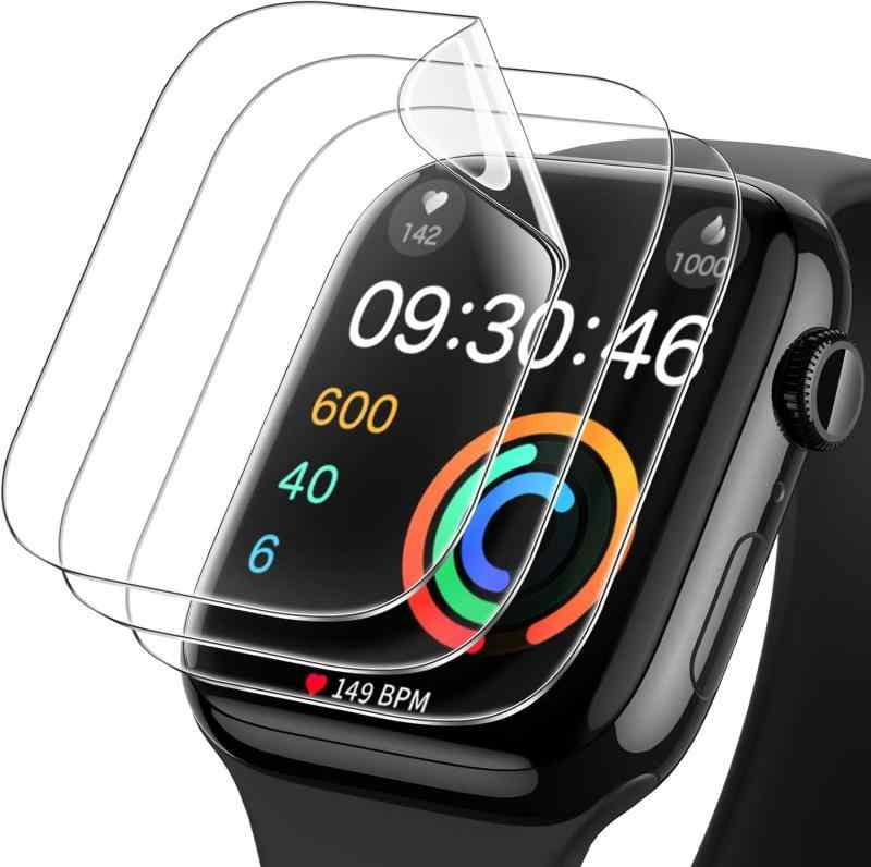 Gosento For Apple Watch series 11 42mm フィルム 全面保護フィルム 【3枚入り】非ガラス 高透過率 耐衝撃 防指紋 超薄 TPU保護フィルム 気泡ゼロ全面保護【対応機種】Apple Watch seri...
