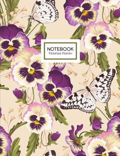 Victorian Pansies Notebook: Pansy Flowers Botanical Notebook Journal (8.5 x 11)