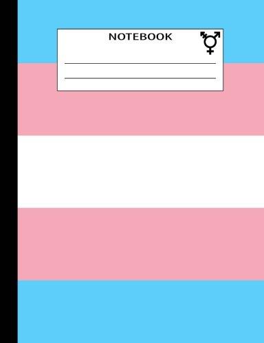 Notebook: Transgender Blue Pink White Flag Colors Composition Book Journal (7.44"x9.69" - 150 Pages - College ...