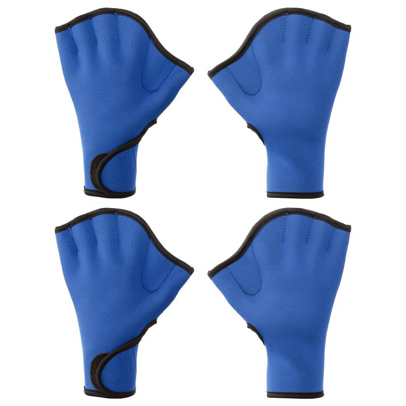 PATIKIL スイムグローブ 2ペア ウェブ付き水泳グローブ 水中フィットネス用水抵抗スイムハンドパドル 女性と男性用水エアロビクス M ダークブルー素材：ナイロン、ネオプレン；サイズ：M；手のひらの幅：9cm / 3.54"；...