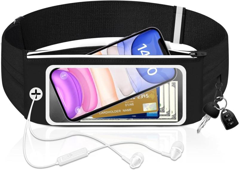 「三ポケット・伸縮大容量」ランニング ポーチ LILIYYA ウェストポーチ 揺れない ランニング スマホ ポーチ 超薄型 軽量 防水 防汗 ウエストバッグ イヤホン穴 スマホ ボディバッグ ジョギン