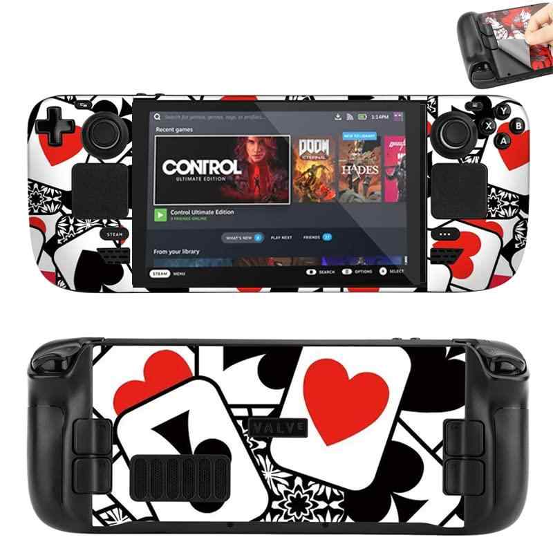 Honbobo Steam Deck 対応 ステッカー 保護フィルム PVC 保護ステッカーSteam Deck コンソール用 (Playing Cards)
