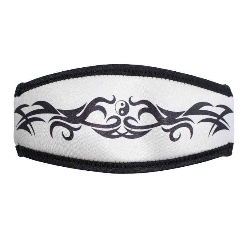 SeaCanary(シーキャナリー) シュノーケリング ダイビング用 マスクストラップカバー トライバルライン ホワイト原産国:日本