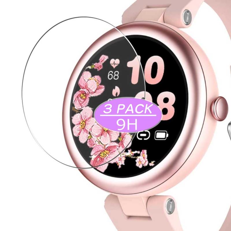 3枚 VacFun ガラスフィルム ， SHANG WING LYNN 1.09インチ スマートウォッチ smartwatch 向けの 強化ガラス フィルム 保護フィルム 保護ガラス ガラス スマートウォッチ と性のある 液晶保護フィルム ...