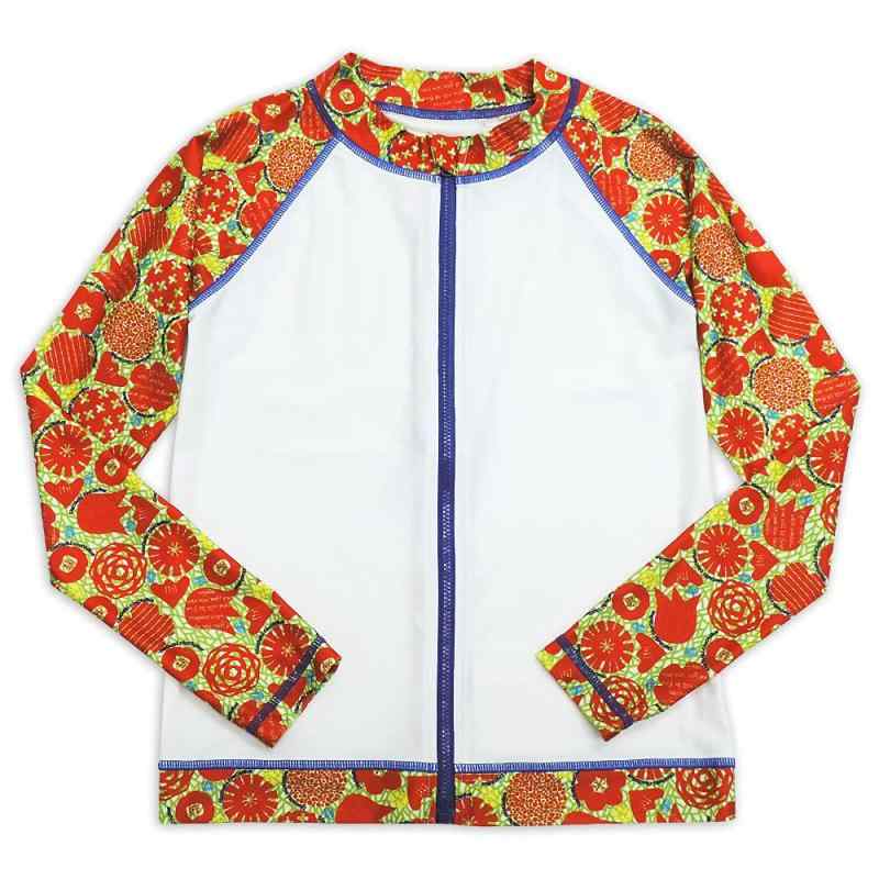 [アッシュベリー] キッズラッシュガード(前ファスナー) 水着/洋服感覚で着られるスイムウェア