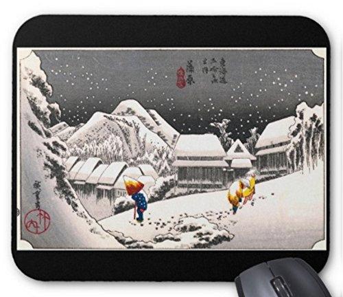 歌川広重『 東海道五十三次 蒲原 』のマウスパッド：フォトパッド（ 浮世絵シリーズ ）この商品は、熱帯スタジオが製造販売しているオリジナル製品です。マウスパッドの大きさは、小さ過ぎず大き過ぎない、ちょうどよい大きさ（幅232mm、縦196m...