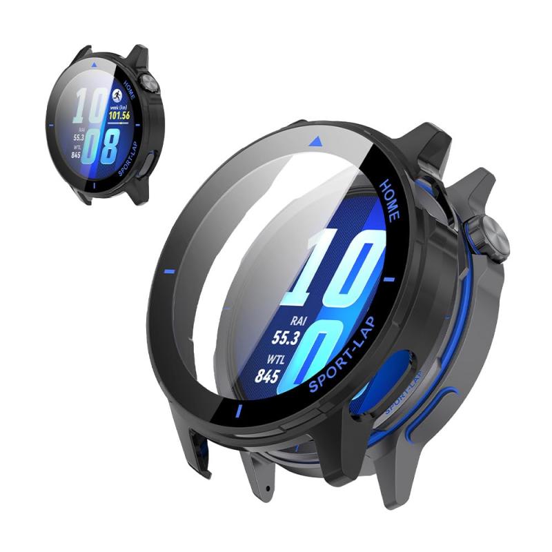 For HUAWEI WATCH GT Runner 2 保護フイルム一体型ケース カバー 【BAOLINTX】全面保護 PCフレーム+強化ガラスフィルム 一体型 高透過率 9H硬度 衝撃吸収 充電対応 薄型 脱着簡単 HUAWEI WAT...