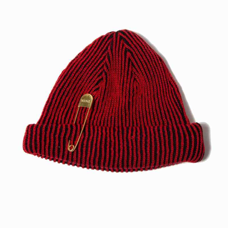 SHORT BORDER KNIT CAP