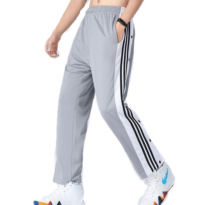 [Le sucood] EsTole サイドオープン ジャージパンツ ラインジャージ トレーニングパンツ トラックパンツ サイドラインパンツ ジョガーパンツ ストレートパンツ メンズ モード系 ストリート系 原着丈 　　ウエストモデルサイズ...