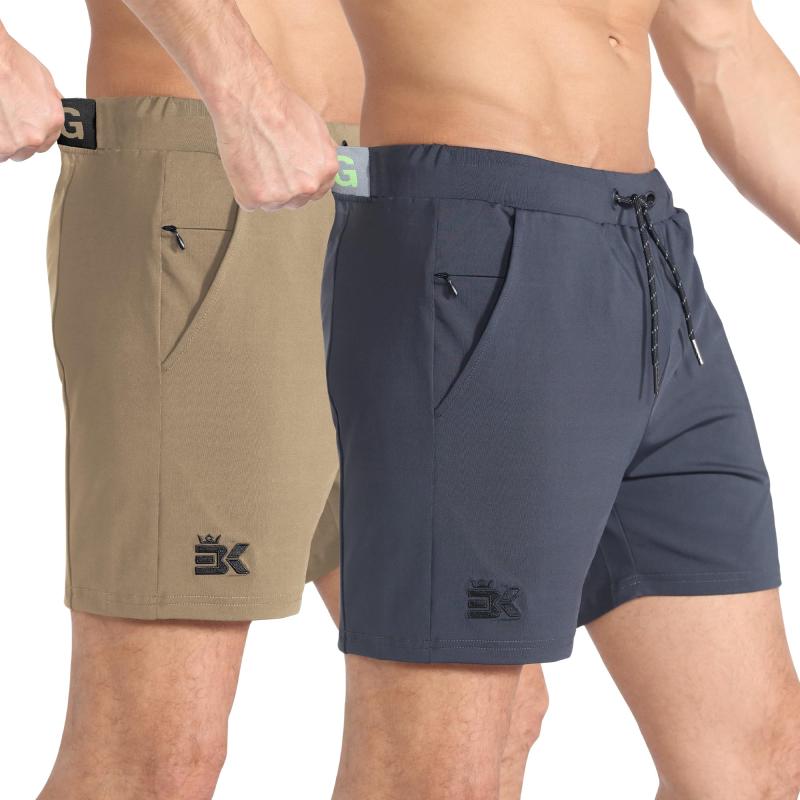無境帯 2枚組 トレーニングハーフパンツ メンズ スポーツ 筋トレ 軽量 ハイストレッチ 3分丈 ジッパーポケット 吸汗速乾 ジム 短パン トレーニングウェア ショートパンツ スポーツウェア ジ💪【ハーフバックウエストバンド...