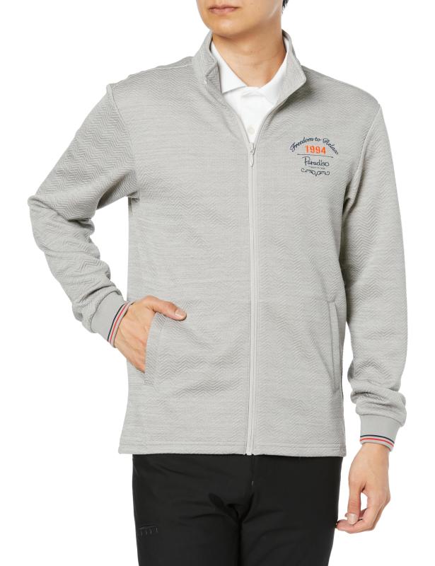 [パラディーゾ] アウター 長袖前開きジャケットZSM01B メンズヘリンボーンジャガード