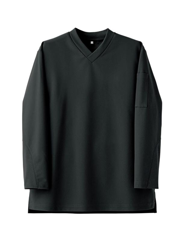 [セブンユニフォーム]Vネック・長袖素材：トリコット（ポリエステル100％）吸汗速乾・ストレッチ性・制電・耐塩素加工リサイクルポリエステル使用サイズ展開：SS～3L