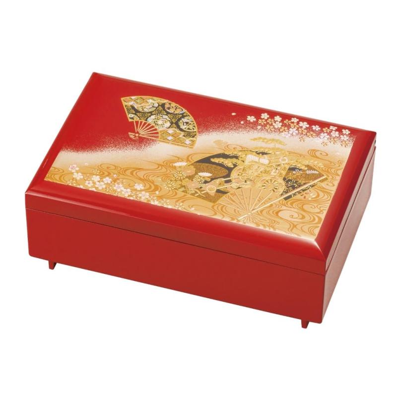 まえじゅう漆器 京雅 匠宝石箱 オルゴール付 7V-425ABS樹脂・日本製19.3×12.5×7.5cm