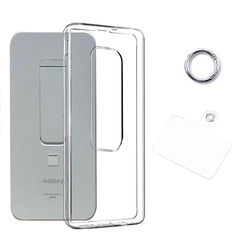 for Galaxy 5G Mobile Wi-Fi SCR01【ブレスレットクリップ】携帯電話のバックカバータイプHD透明保護カバーTPUソフトシェル、シンプルなレトロな超軽量、超薄型、耐衝撃、防汚、指紋防止、耐久性サポートされているモデ...