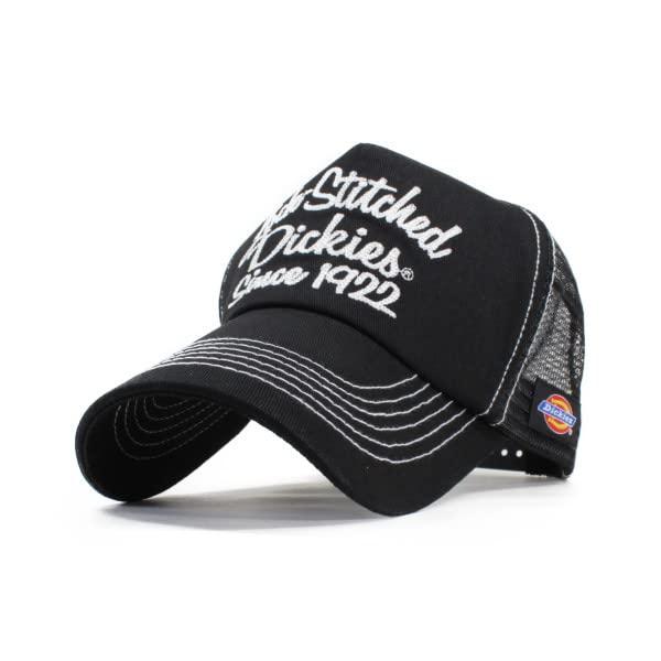 [Dickies] キャップ メンズ レディース 帽子 メッシュキャップ アメカジキャップ トレンド アウトドア 贈り物 プレゼント (Stitched・ブラック) Free Size【頭周り】57cm～59cm【深さ】約11cm　【ツバ】...