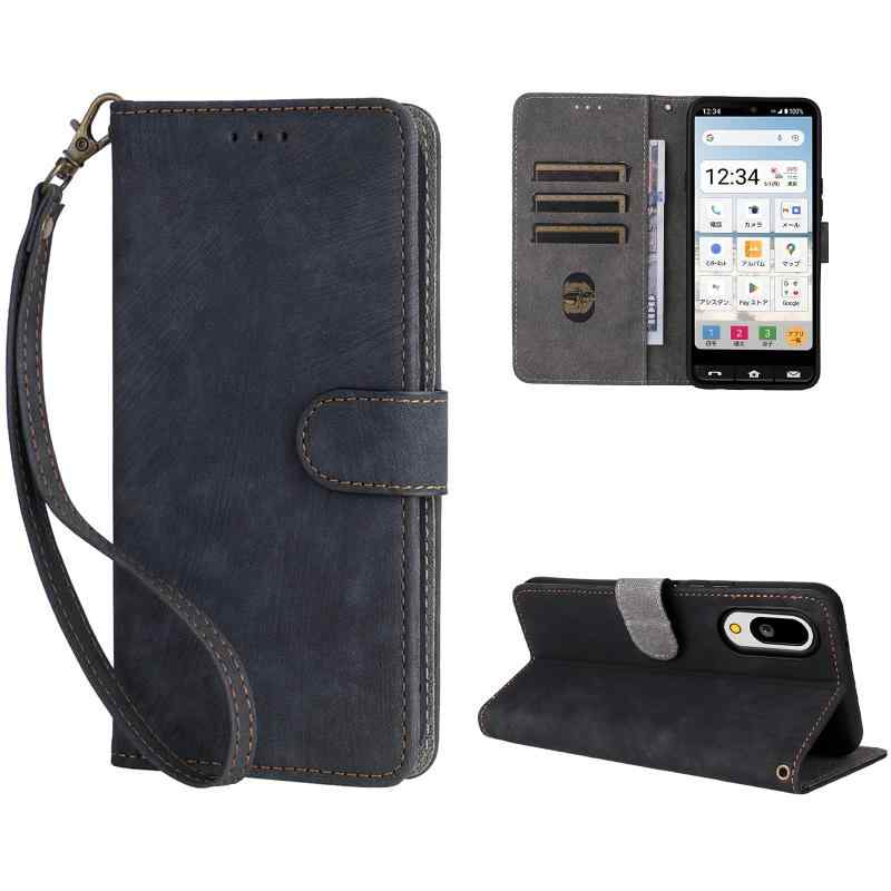 For 京セラ BASIO active3 ケース 手帳型 スマホケース 手作り PUレザー 携帯カバー YANMONGI 財布型 ハンドストラップ付 軽量 薄型 耐衝撃 耐摩擦 全面保護 手触り良い 滑り落ちにくい 指紋防止 マ【男女兼用...