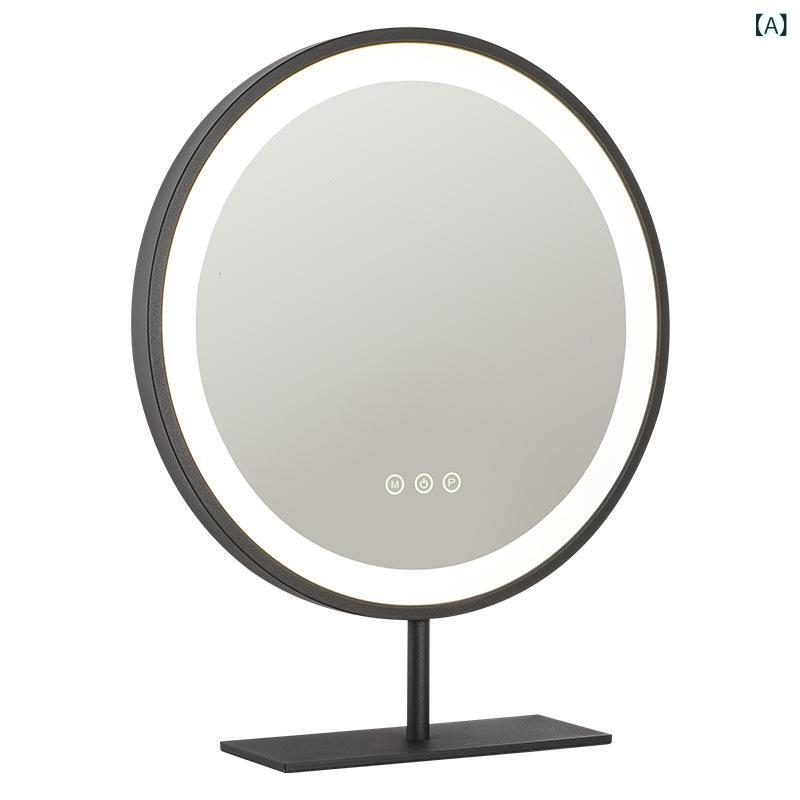 LED 化粧 鏡 ライト 付き 化粧 台、 スマート ホーム 充電 式 タッチ 操作、 3 色 変 光、 回転 可能な 化粧 用 丸 鏡製品カテゴリ: デスクトップ片面鏡ブランド: 縁夢イメージ: ラウンド輸入ですか: いいえ産地: 広東省...