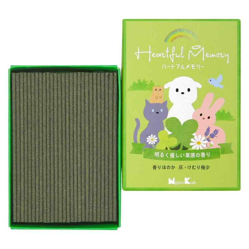ハートフルメモリー ペット用線香 草原の香り 60g商品サイズ (幅×奥行×高さ): 72mm×30mm×105mm内容量: 60g原産国:日本対策・効果:リラックス特徴:ナチュラル・自然派香り:グリーン材質 : タブ粉、香料