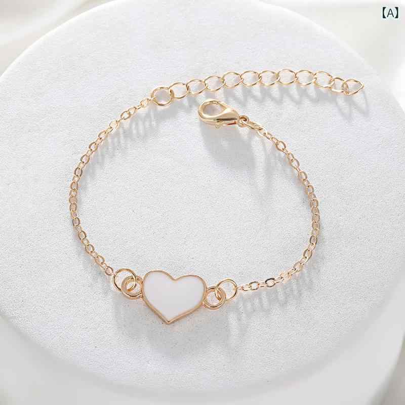 3個セット新型 ins 風 小 清新 ファッション 気質 創意 桃 心 滴 油 ブレスレット 韓国 式 シンプル 個性 手首 ブレスレット材料: 合金処理プロセス: 電気めっきブランド: その他スタイル: 女性の,シンプルな形状: その他ギ...