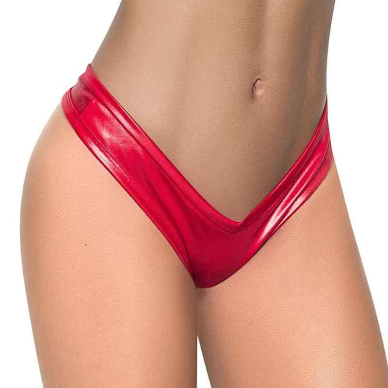 [Mapale] ダンサー用 光沢ウェットルック ハイレグ Tバックビキニ 1095 レッド M/L光沢のあるビニール風素材のハイレグThong(T-Back)ビキニボトム。股下部分裏地付き。86% Polyester, 14% Elast...
