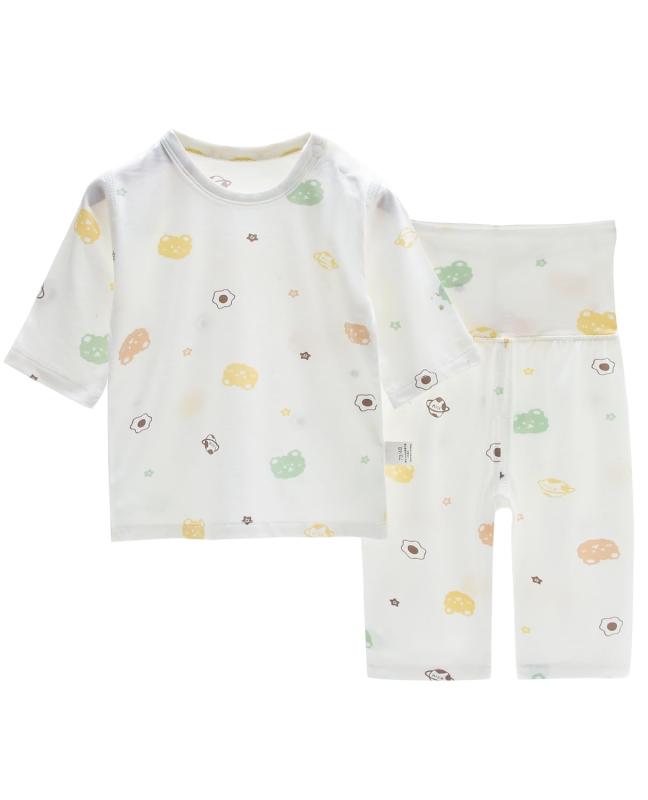 [Hapipana] ベビー パジャマ 腹巻き付き 上下セット 半袖 ハーフパンツ ニーショーツ ルームウェア 子供 キッズ ベビー服 男の子 女の子 ナイトウェア ボーイズ ガールズ レギンス 寝巻き 夏 80