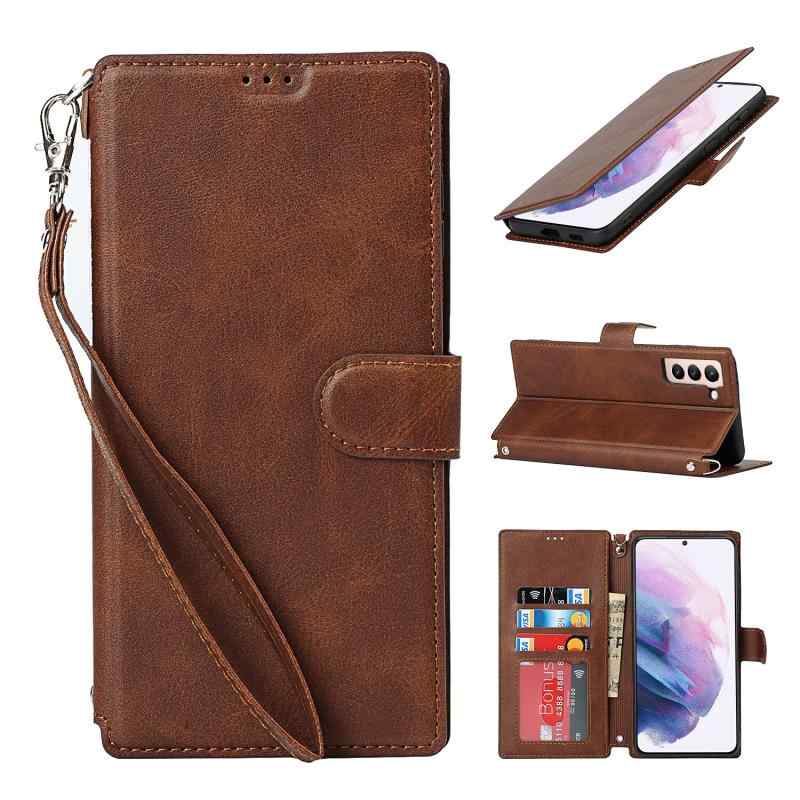 for Galaxy S21 ケース手帳型 SC-51B SCG09 スマホケース PUレザー Pelanty ストラップ付き マグネット付き 横置きスタンド機能 カード収納 サムスン ギャラクシーS21 5G sc51b 財布型 携帯カバ...