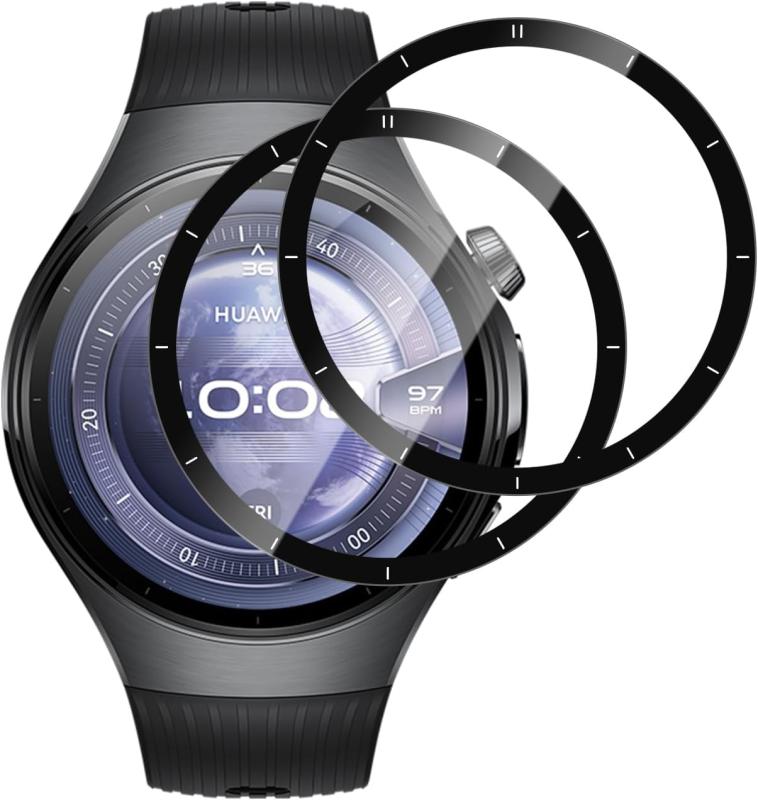 Gosento For HUAWEI Watch5 46MM フィルム 【3枚セット】PMMA+PC製素材 全面保護フィルム 飛散防止 気泡防止 HUAWEI Watch 5 46MM 対応 (ブラック)【対応機種】HUAWEI Watch...