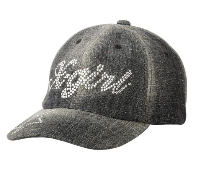 [エックスガール] キャップ LOGO AND STAR DENIM 6PANEL CAP レディース【サイズ】高さ18cm/頭周り58cm＼秋冬スタイルにプラスしたいデニムキャップ／加工感が目を惹くデニム素材の6パネルキャップ。USED感...