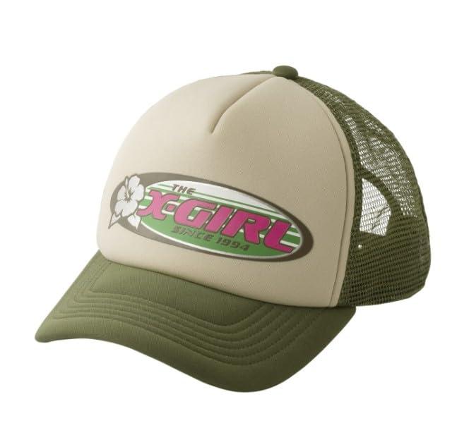 X-girl(エックスガール) キャップHIBISCUS OVAL LOGO TRUCKER CAPレディース【サイズ】頭周り56cm-58cm＼ストリートスタイルのアクセントになるキャップ／夏コーデのアクセントになるトラッカーキャップ。プ...
