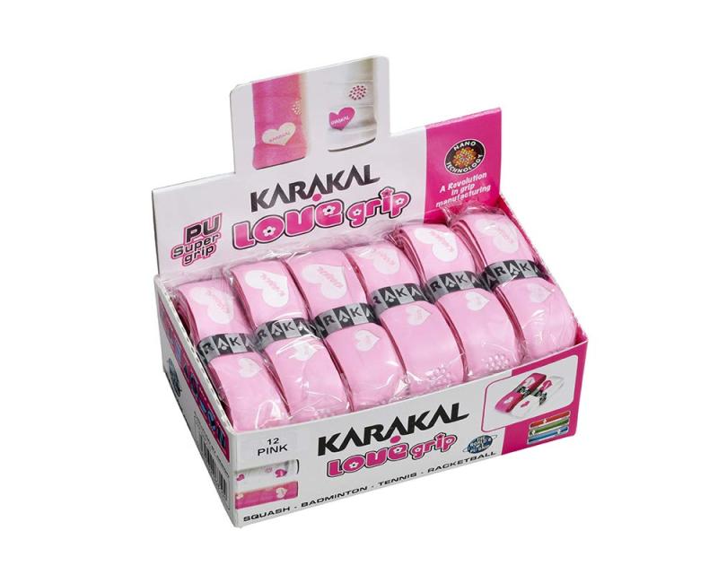 KARAKAL(カラカル) グリップ 全ラケットスポーツ対応 PU SUPER LOVE GRIP BOX 12 ピンク 12個1セット KJ 681W ピンク仕様:ラブザインカラー (合計12個入り)長さ: 110cm(スカッシュ・バドミ...