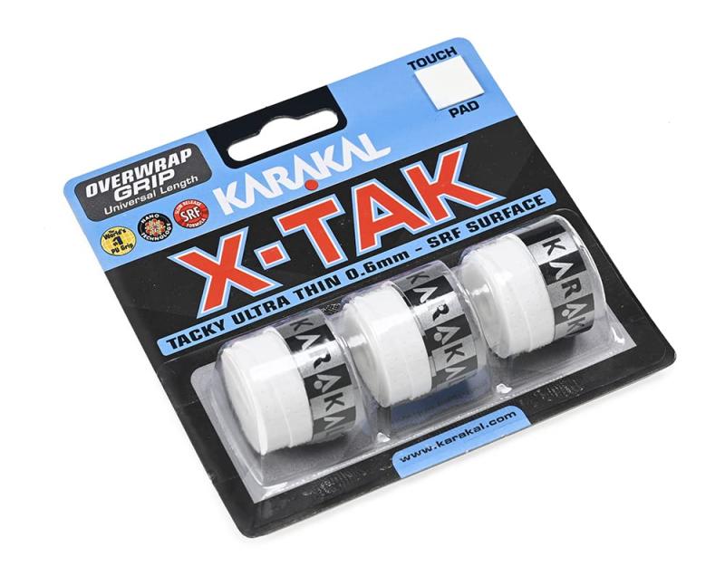 KARAKAL(カラカル) グリップ 全ラケットスポーツ対応 X-TAK GRIP KA701 白3巻き入りグリップ　全ラケットスポーツ対応オーバーグリップ　X-TAK GRIP　白色グリップ　3巻き入りカラーは白色のみ